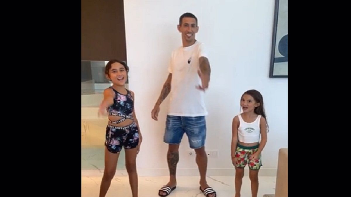 El divertido baile de Ángel Di María y sus dos hijas que conquistó a todos