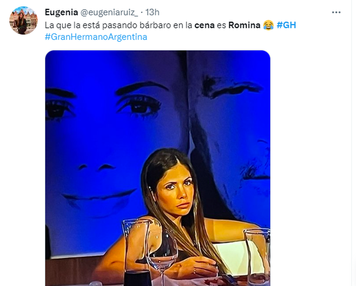 Gran Hermano: la cara de Romina en la cena que se convirtió en meme
