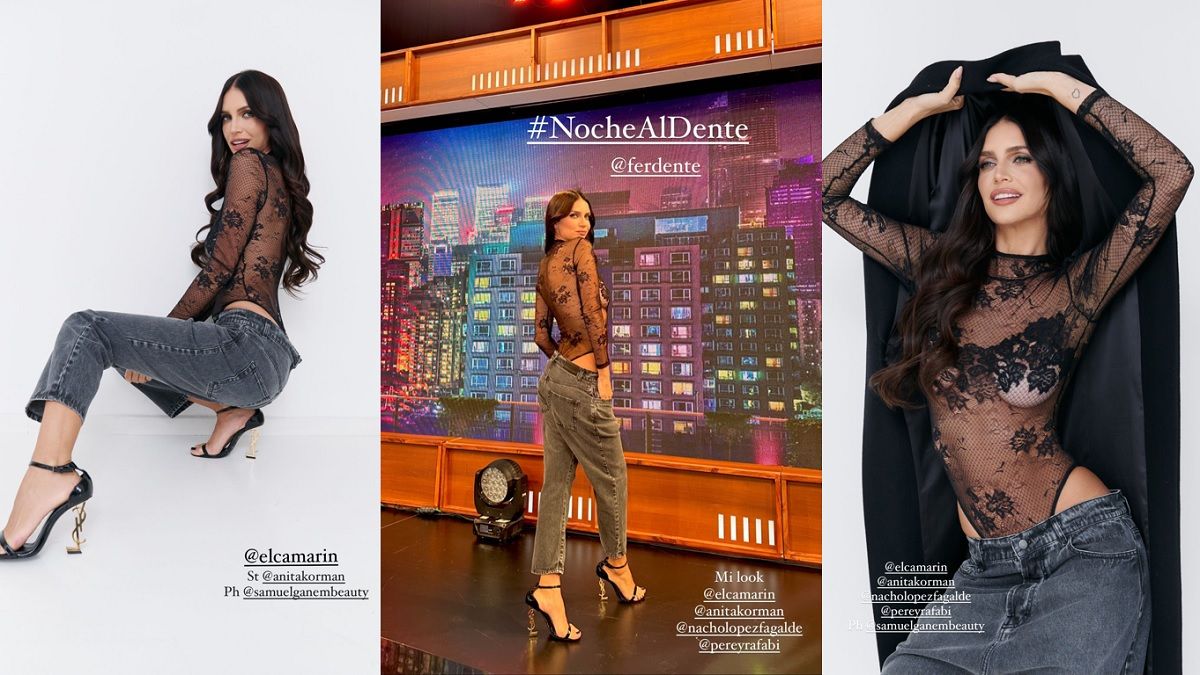 El jugado look de Zaira Nara en Noche al Dente: mucho encaje y transparencias