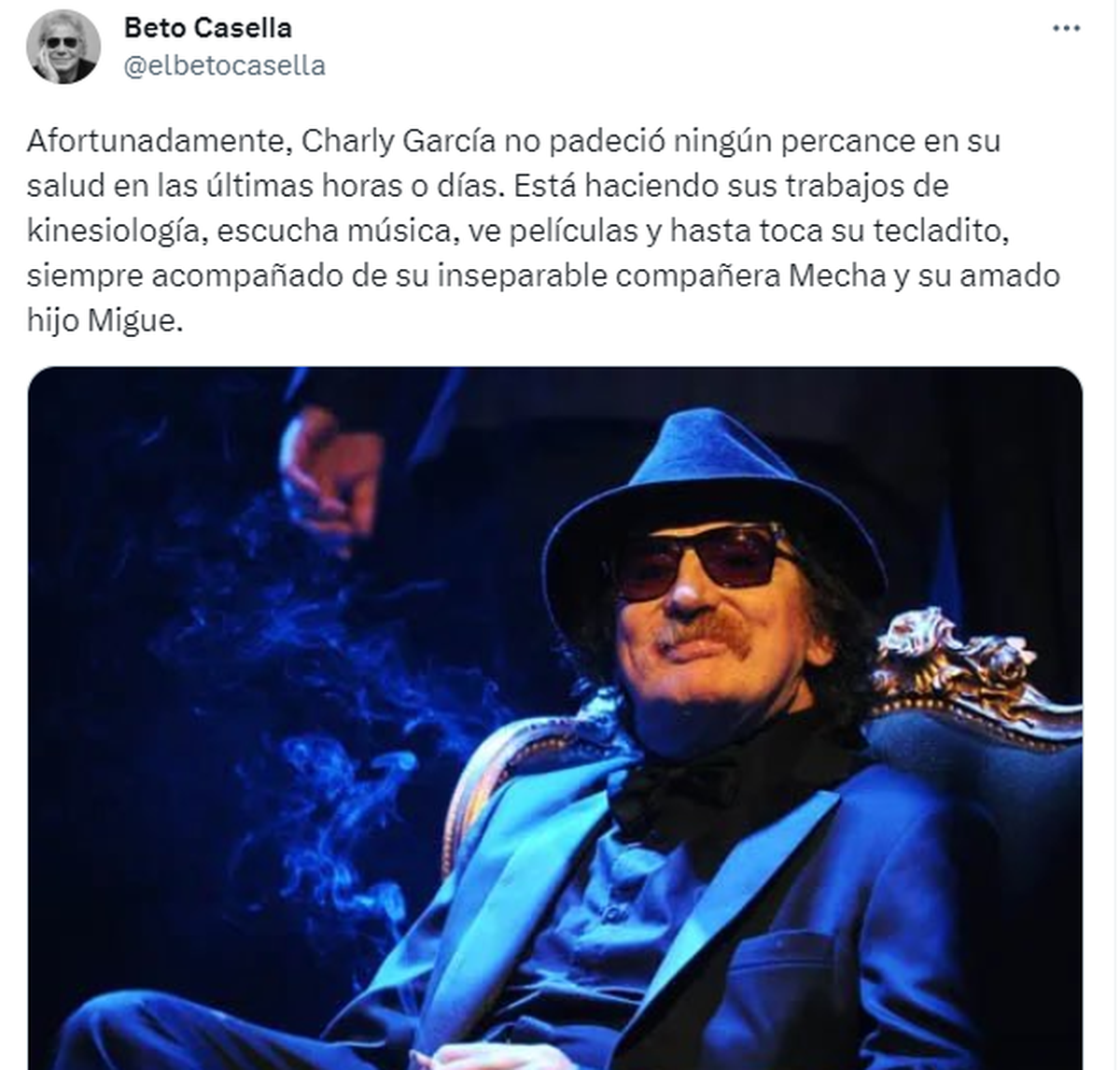 Beto Casella habló de la salud de Charly García