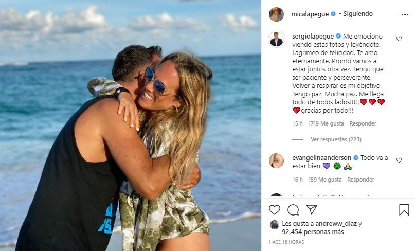 Mica Lapegüe Le Dedicó Un Emotivo Mensaje A Sergio Lapegüe Quiero Volver A Abrazarte